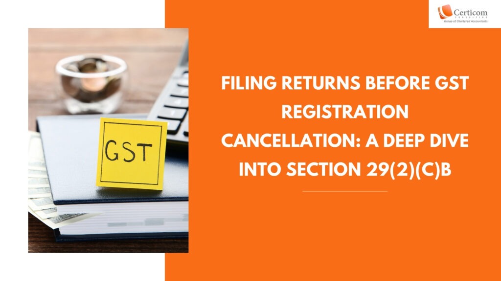 Filing Before Returns Gst Cancellation Section 29 2 C